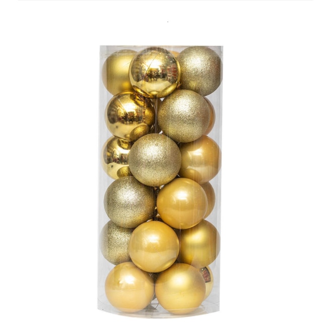 Set 24 de globuri, 6 cm, LeXHui, Plastic, Auriu - eMAG.ro