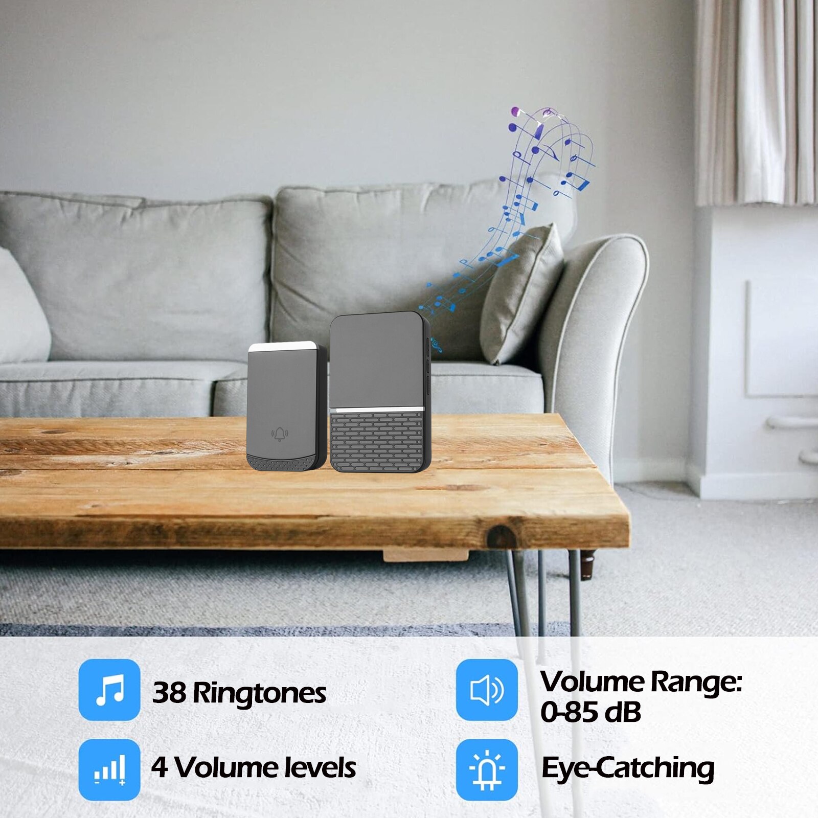 Sonerie fara fir / wireless smart cu emitatoare si receptor, NUODWELL ...