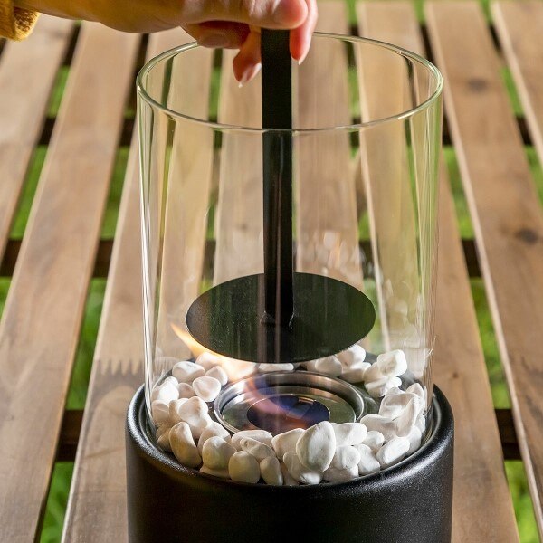 Semineu decorativ pe bio-etanol, portabil, interior/exterior, fara fum ...