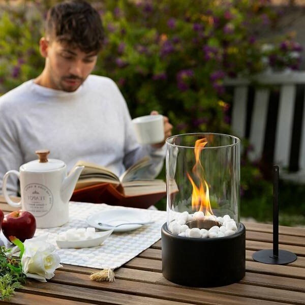 Semineu decorativ pe bio-etanol, portabil, interior/exterior, fara fum ...