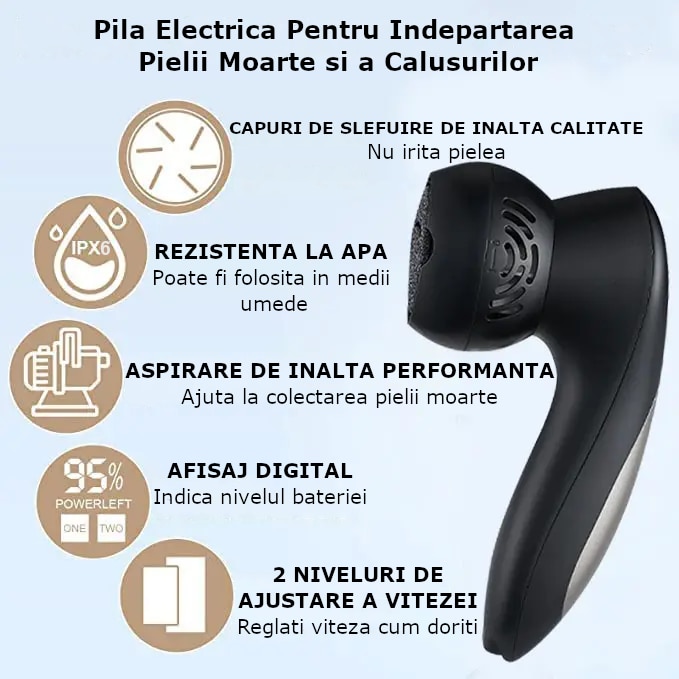 Elektromos reszelő talpra és sarokba, 18 kiegészítővel, bőr- és ...