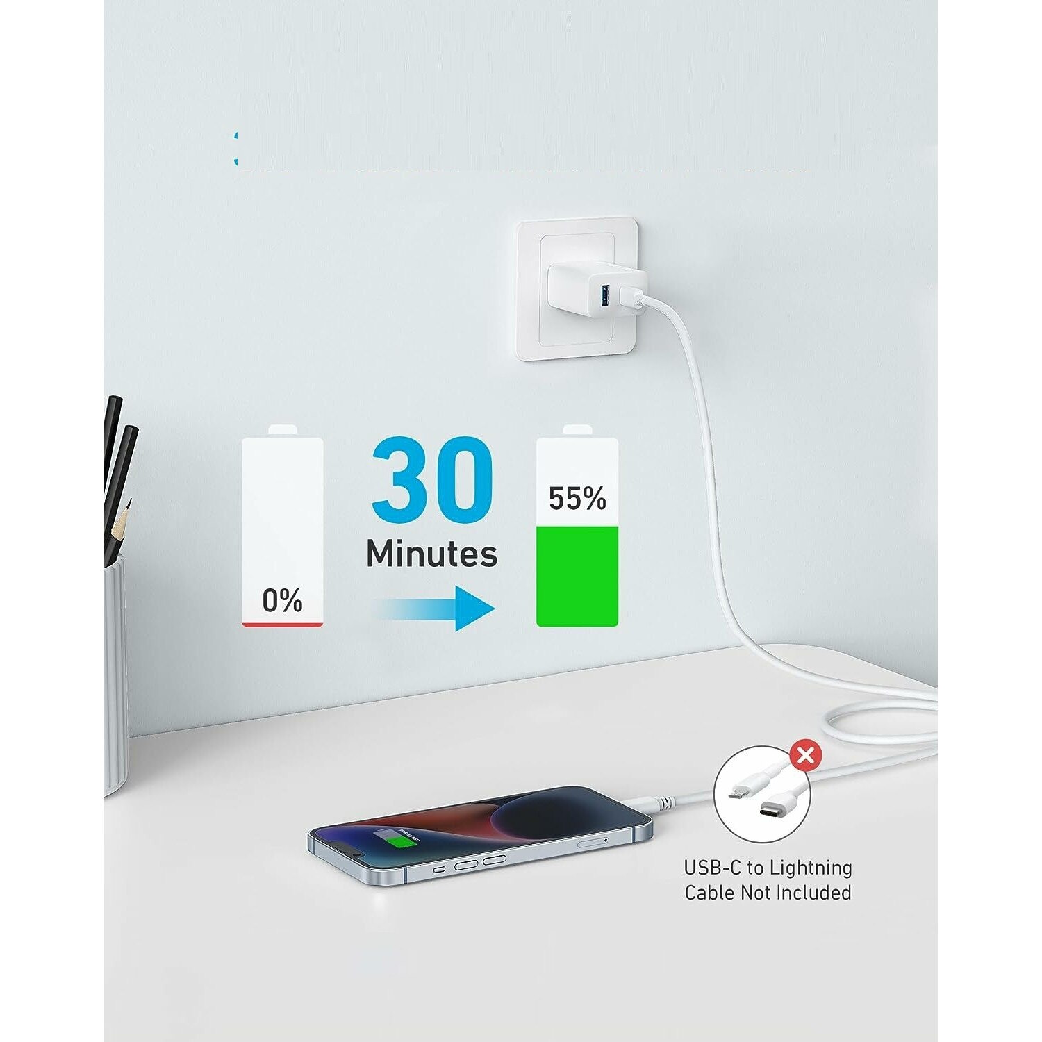 Incarcator De Retea Anker 312 20w Usb C Usb A Power Delivery