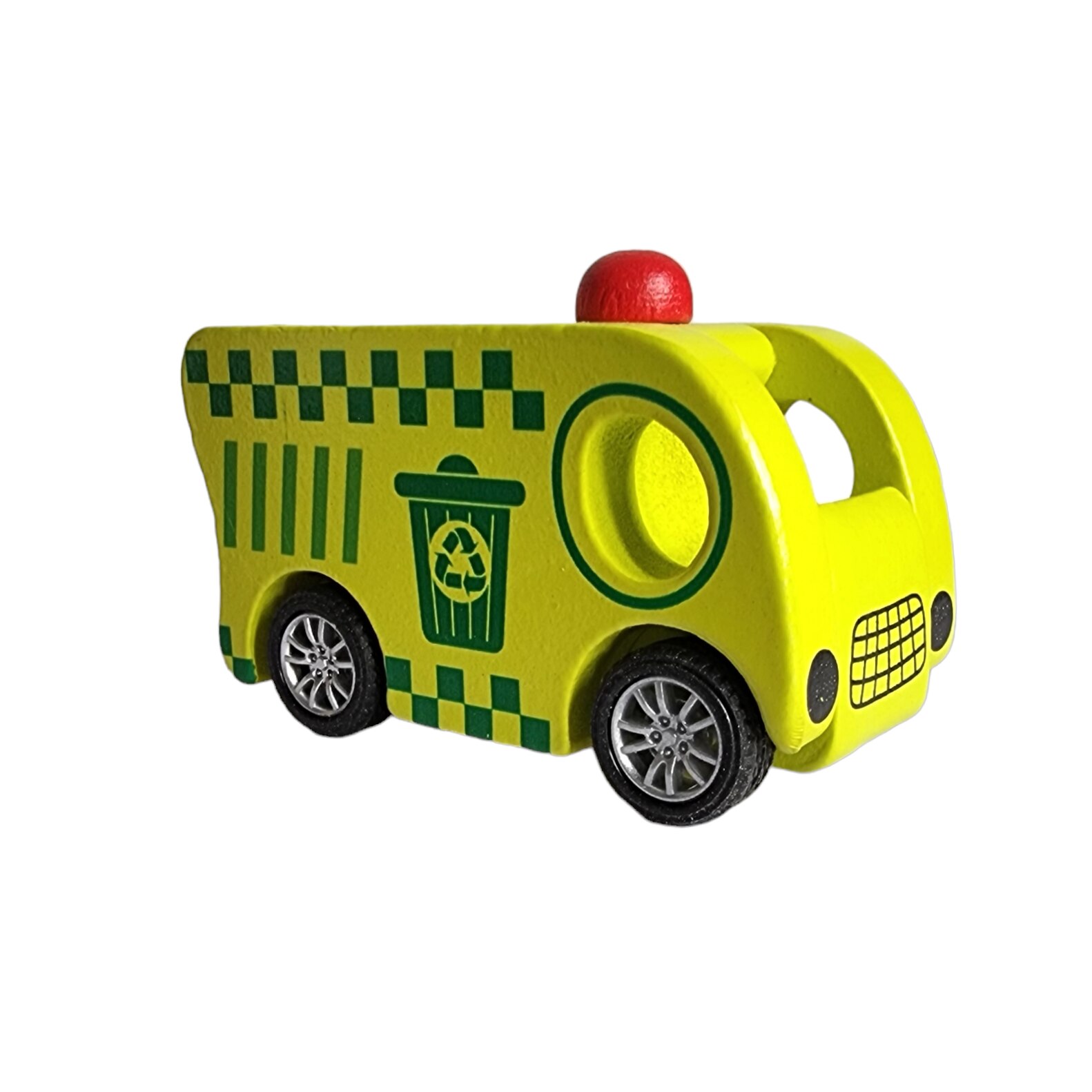 Masina de gunoi galben, jucarie lemn 7.3X3.5X5 - eMAG.ro