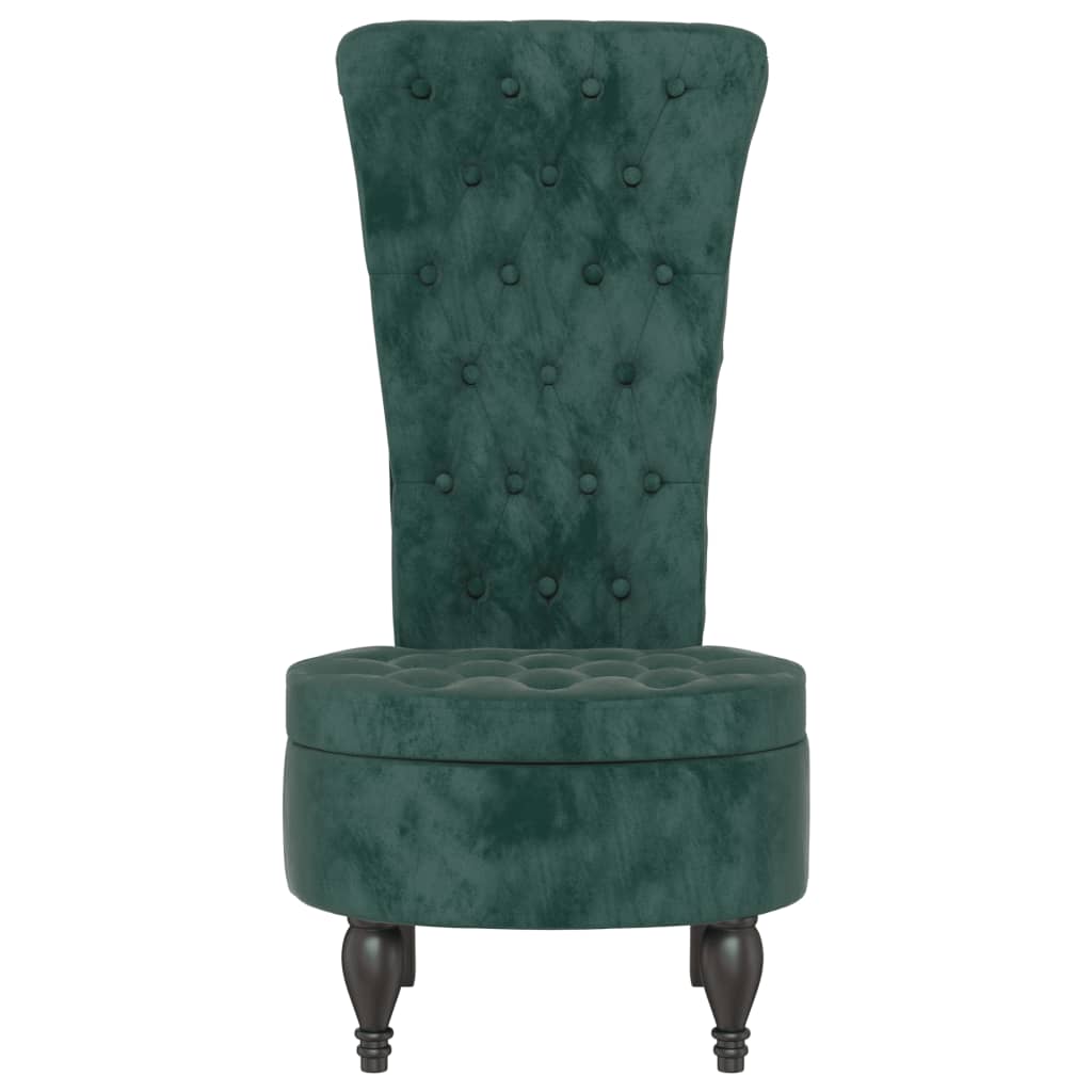 Fotoliu cu spatar inalt verde inchis catifea design cu nasturi 352466 ...