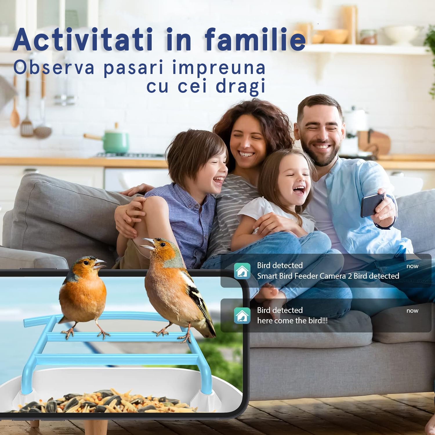 Hranitor inteligent pentru pasari Bird Love BF002, echipat cu o camera ...