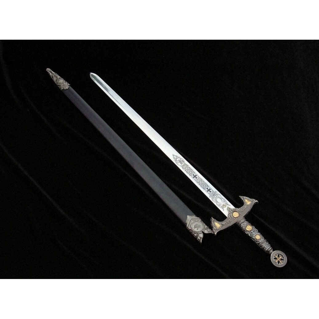 Sabie Cavaler Templier cu Teaca, Decorativa, Inox, 75cm, JT6136SU - eMAG.ro