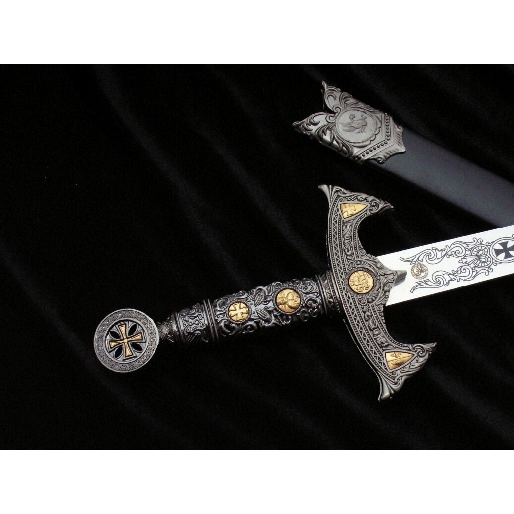 Sabie Cavaler Templier cu Teaca, Decorativa, Inox, 75cm, JT6136SU - eMAG.ro