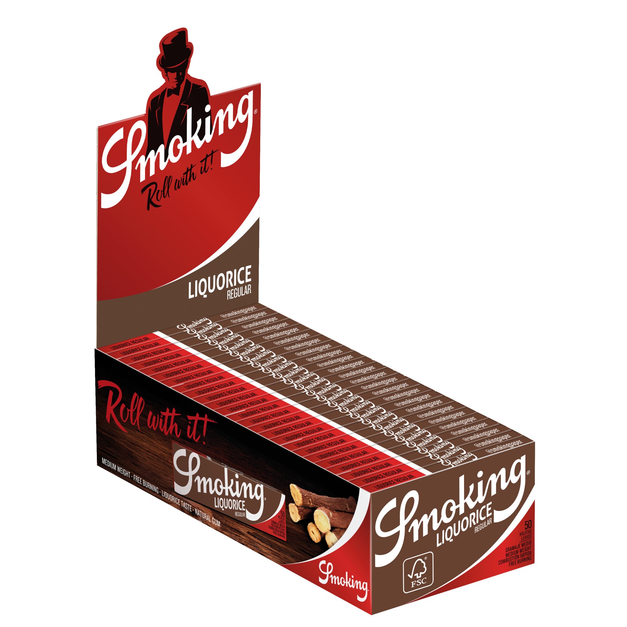 Set Foite Rulat Smoking Regular Liquorice, Aroma Lemn Dulce, 50 Bucati ...