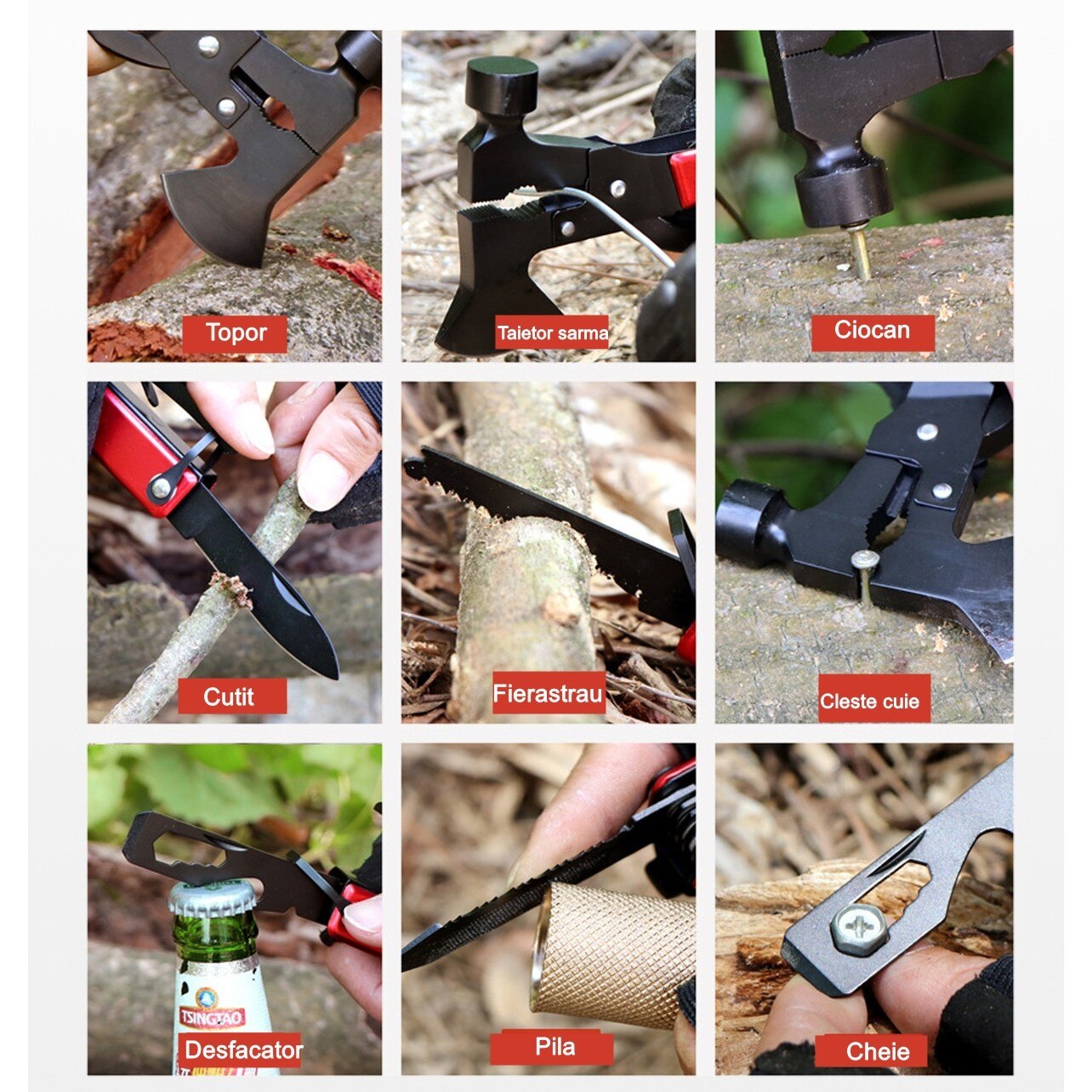 Kit supravietuire multifuncional Flippy, 42 de Instrumente Profesionale ...