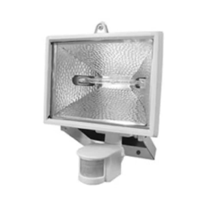 Прожектор със сензор за движение и халоген, за навън, 500W, бял - eMAG.bg