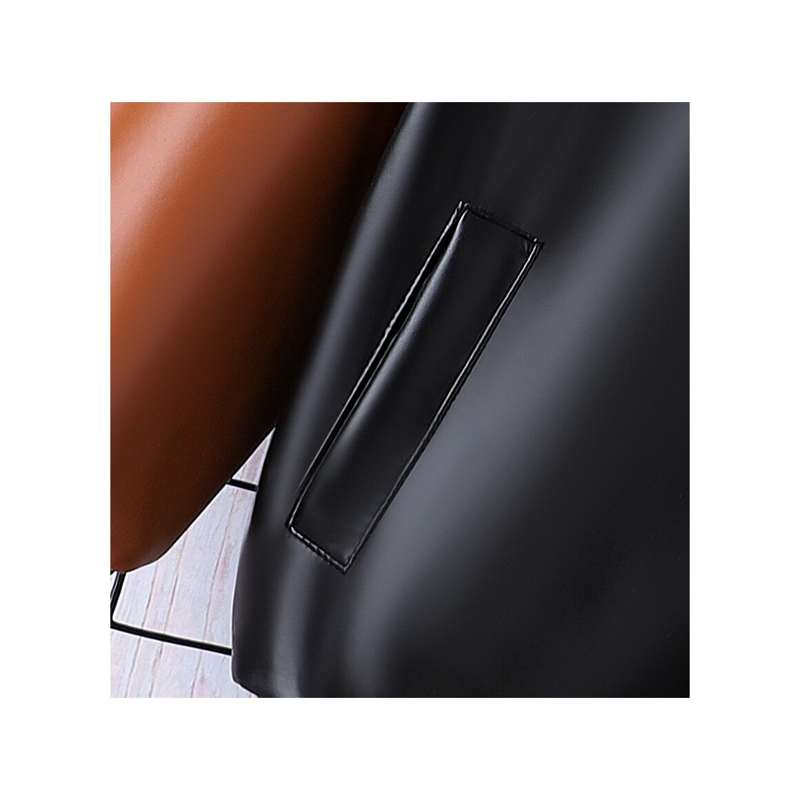 Geaca baieti, MENZ®, model Boy Avant, buzunare, capse, negru/maro, 2 ...