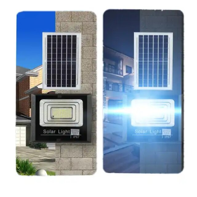 Proiector LED 400W IP67 cu Panou Solar, Telecomanda, BZRSH - eMAG.ro