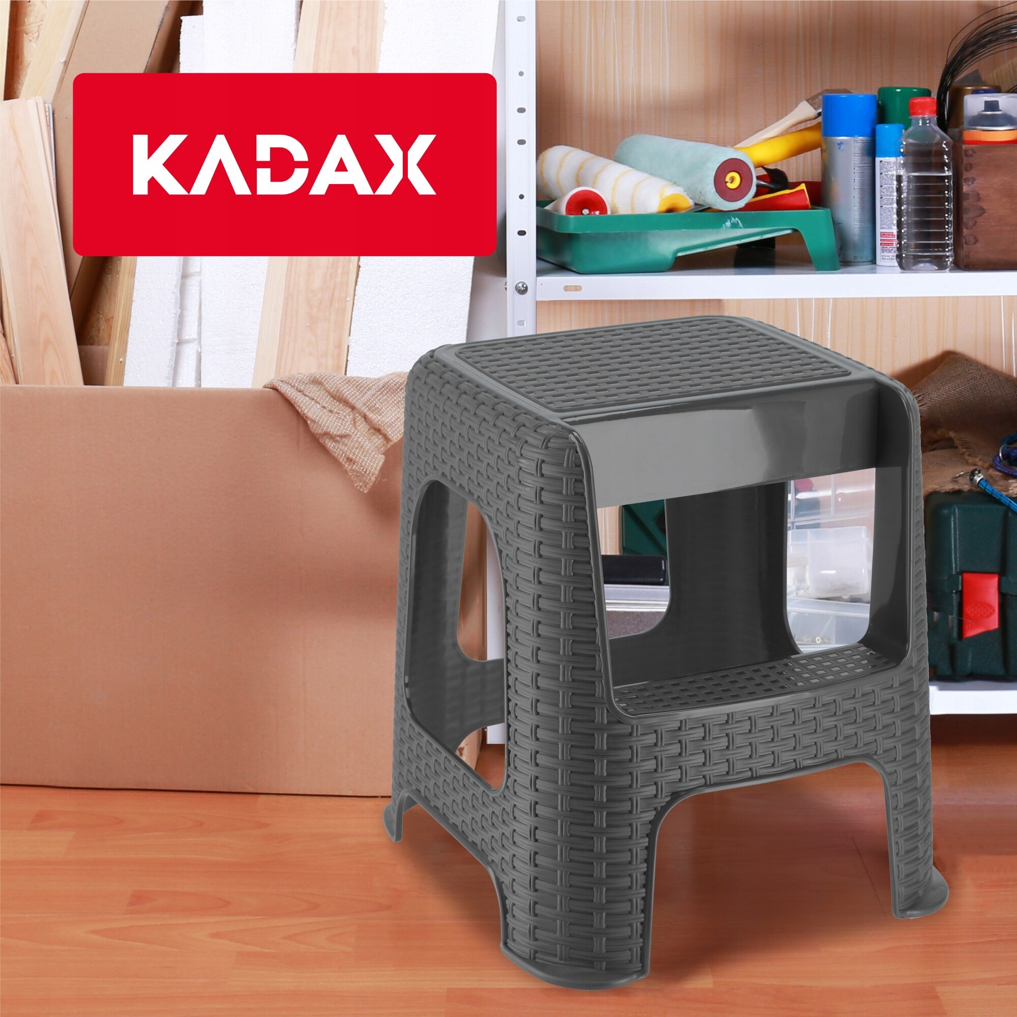 Scaun inaltator, Kadax, Plastic, 46x44x48.5 cm, Gri - eMAG.ro