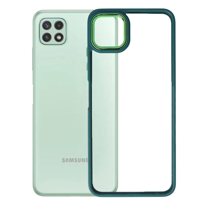 Калъф с прозрачен гръб, съвместим със Samsung Galaxy A22 5G, твърд гръб ...