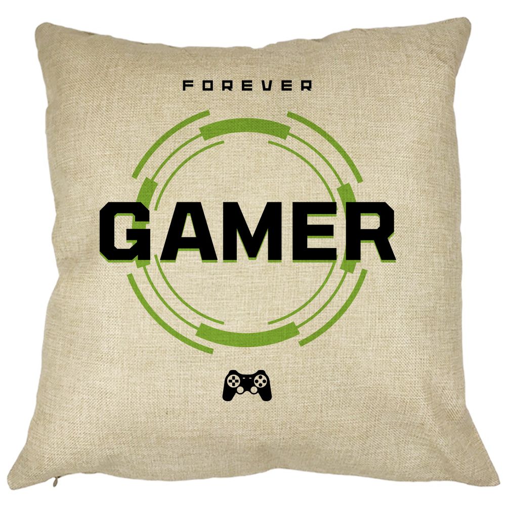Декоративна възглавница, Forever Gamer, 40x40 см, подвижна калъфка ...