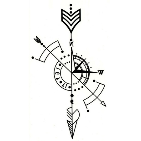 Tatuaj temporar, Sageata si busola, GaoFeng, Nevermore, 21x10 cm - eMAG.ro