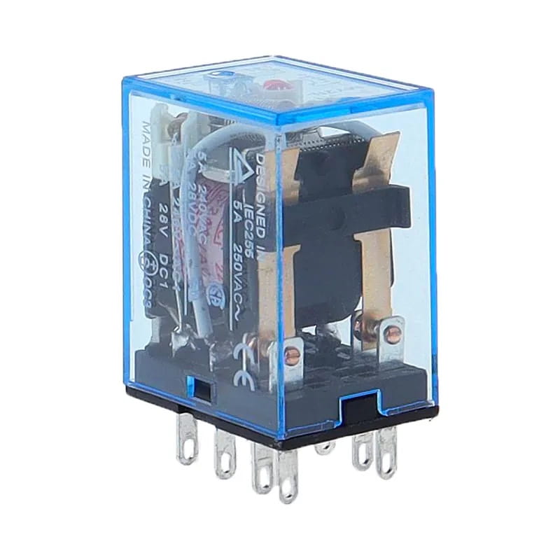 Releu MY2NJ, Omron, 8 pini, 230V, 2x5A/10A, Montare sina DIN, 26x20x34mm, Negru - eMAG.ro