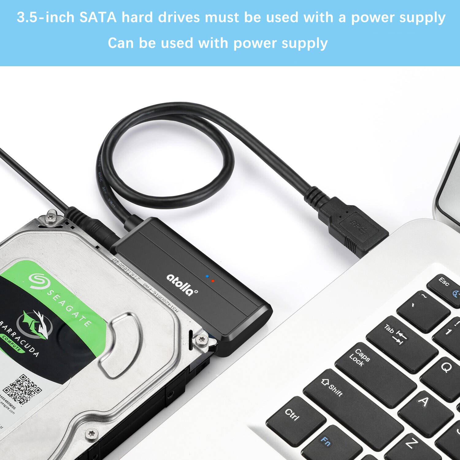 Adaptor hard disk, Atolla, USB 3.0/SATA, 2.5/3.5'', cu sursa de ...