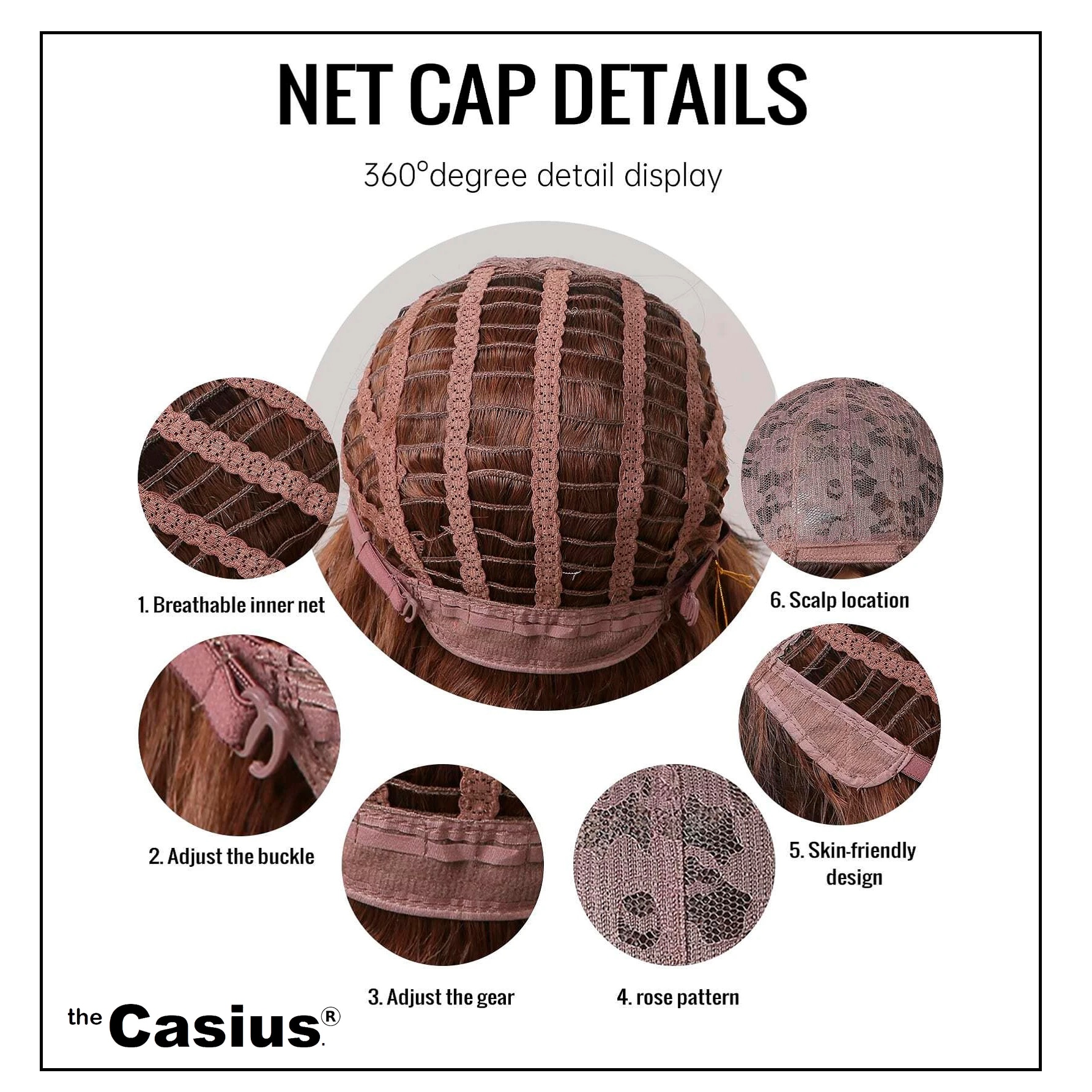 Peruca pentru femei, par lung ondulat cu breton, culoarea saten aramiu ...