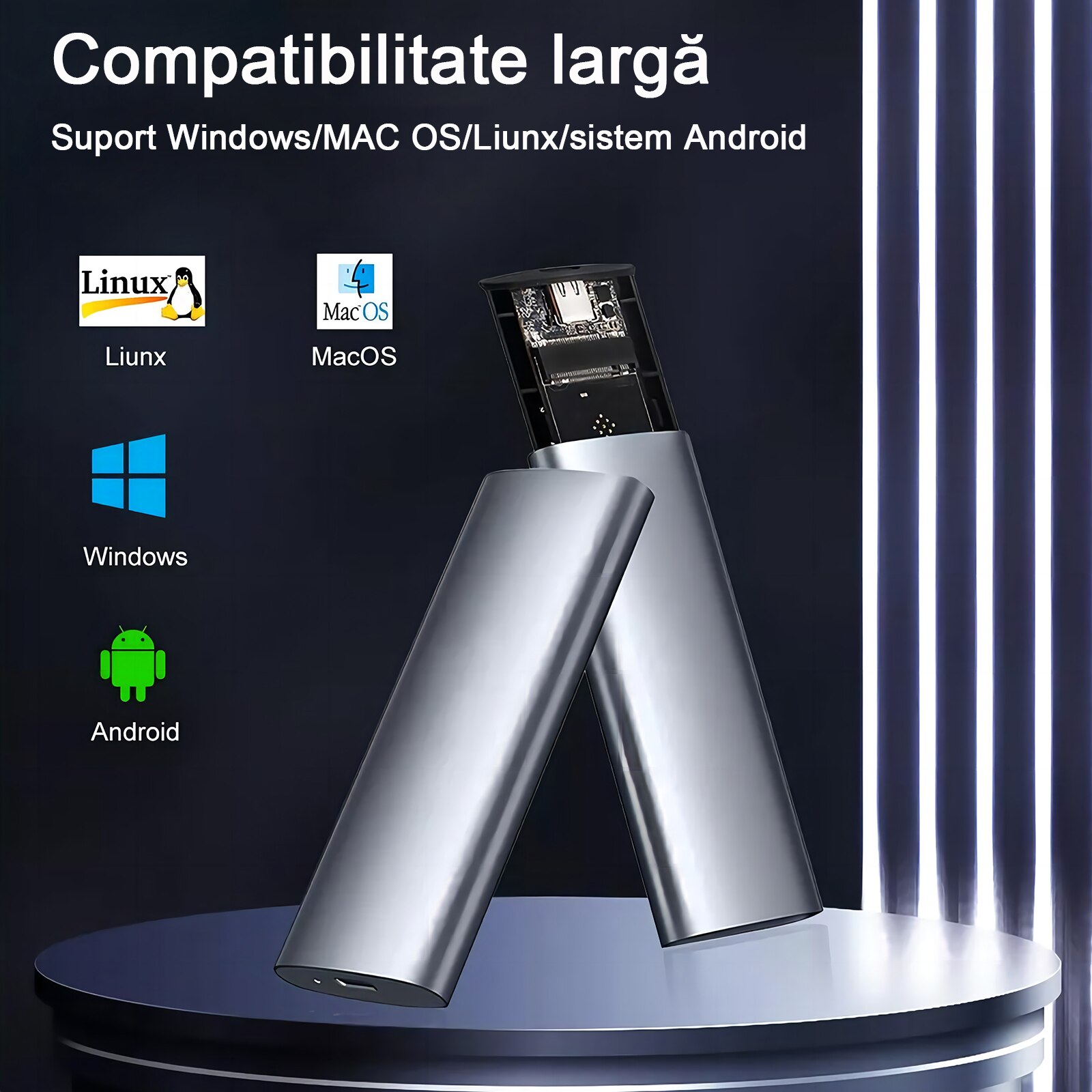 Carcasa SSD M.2 NVME/SATA PCIe Zenwire, NUODWELL, Viteza de transmisie ...