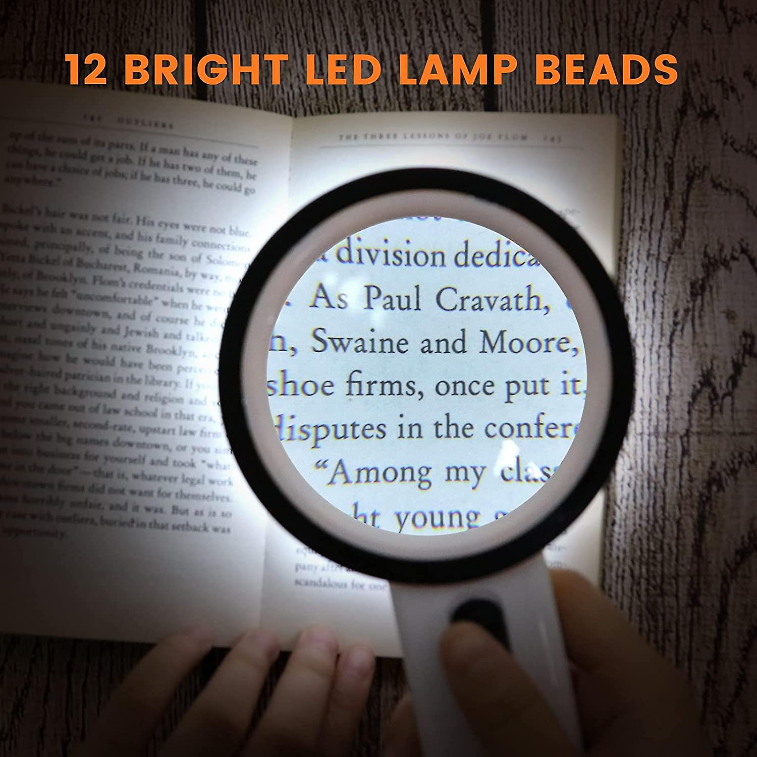 Lupa citit, Sunmostar, iluminata cu 12 LED-uri - eMAG.ro