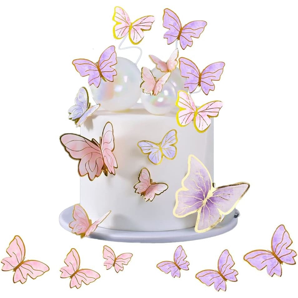 Set 60 decoratiuni tort, Sunmostar, Carton, Multicolor - eMAG.ro