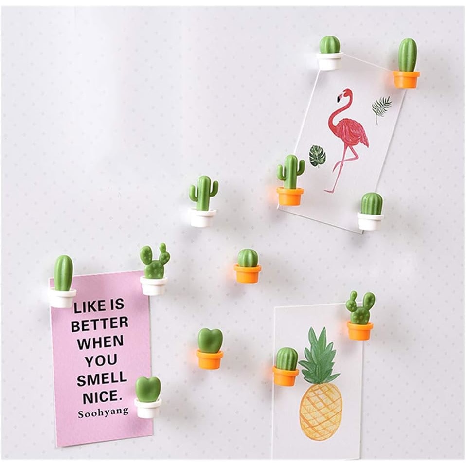 Set 12 magneti decorativi pentru frigider in forma de cactus, Sunmostar ...