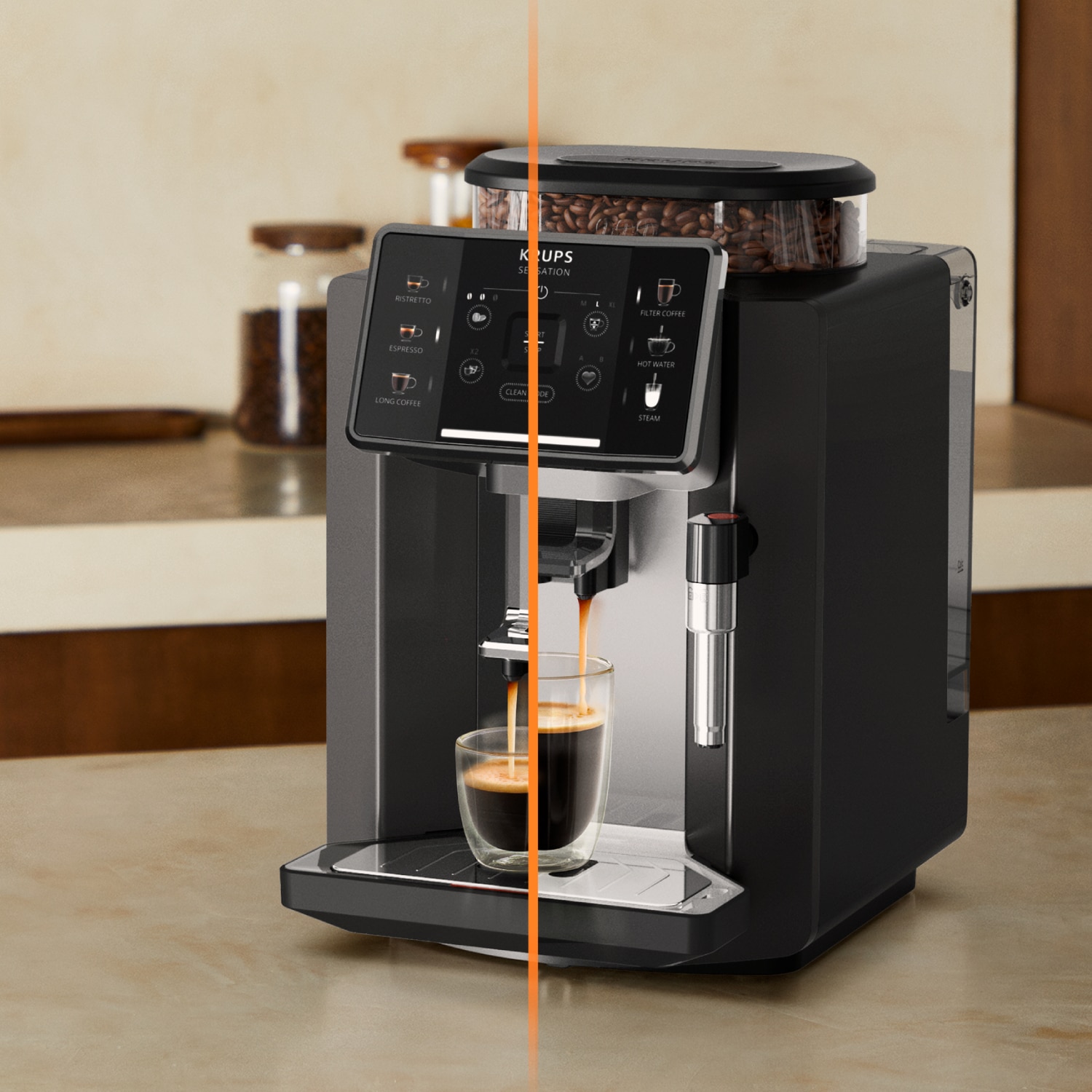 Espressor automat KRUPS Sensation EA910B10, 5 retete, ecran tactil ...