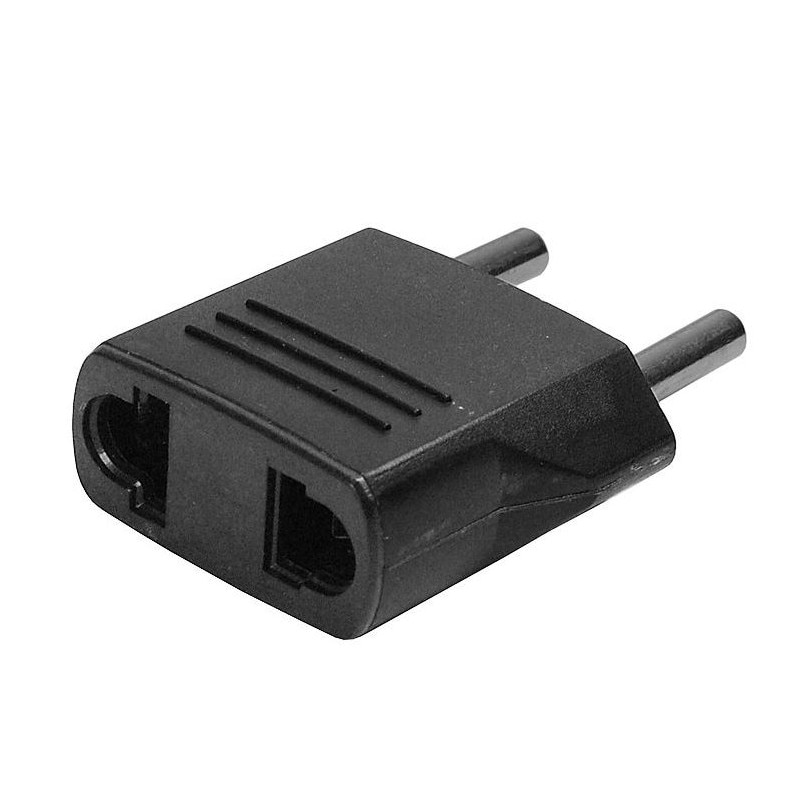 Adaptor Priza Europa la USA 2 pini fara impamantare, negru - eMAG.ro
