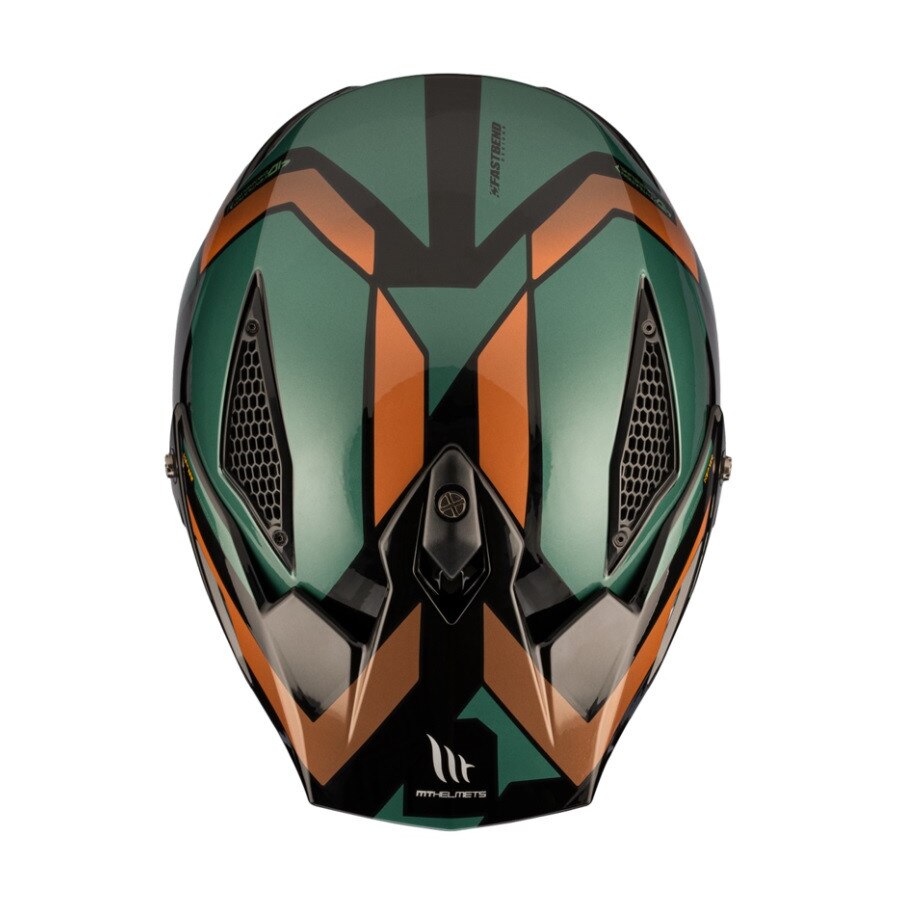 Casca moto, atv MT Streetfighter verde lucios cu ochelari soare ...