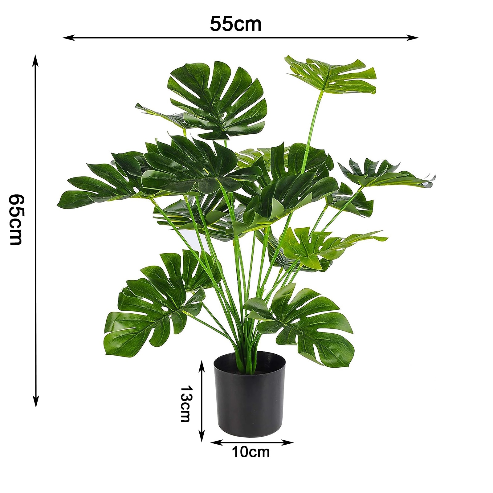 Planta artificiala, Monstera, NUODWELL, 18 frunze, din plastic, sigure ...