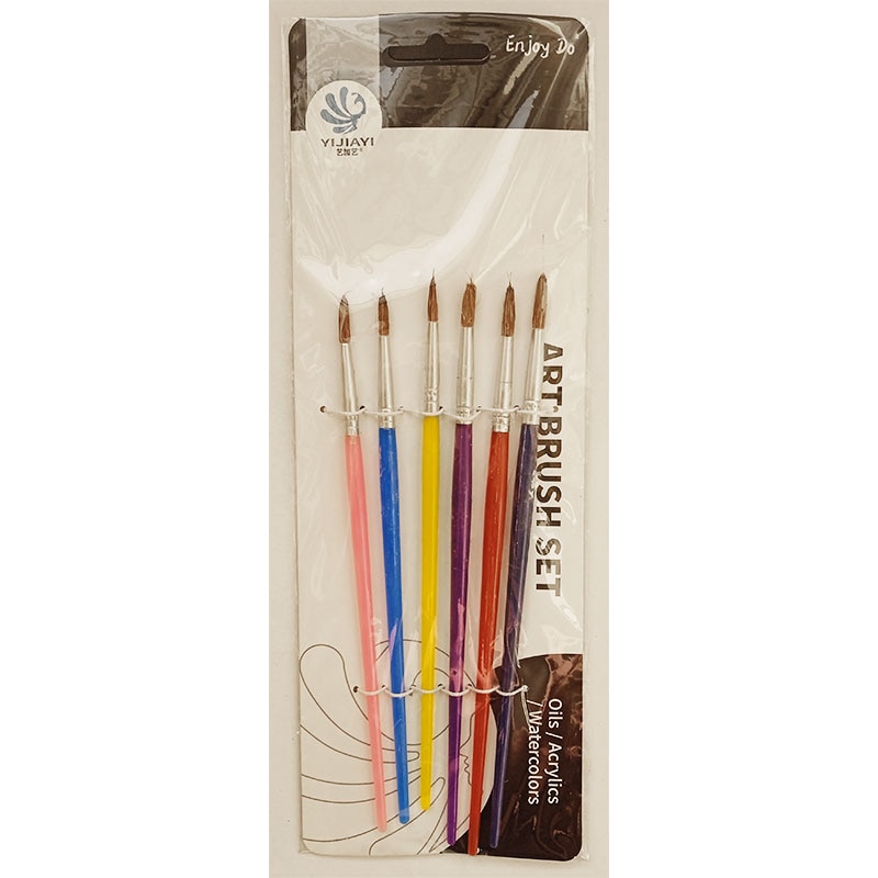 Pensule cu varf rotund din par natural 6 buc/set dimensiuni diferite ...