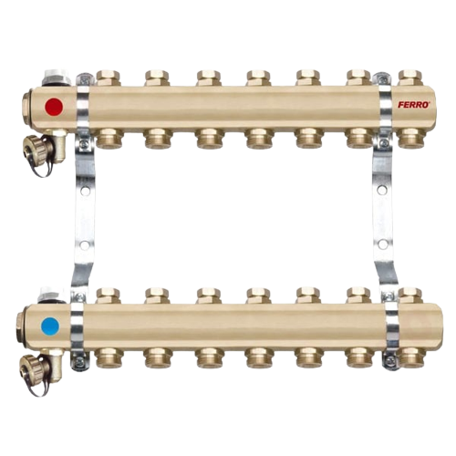 Distribuitor cu robineti Ferro, alama, 2 cai, 1” - eMAG.ro