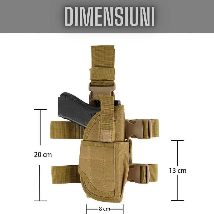 Toc Pistol Universal pentru Picior, Coapsa Dreapta, Tactic, Impermeabil ...
