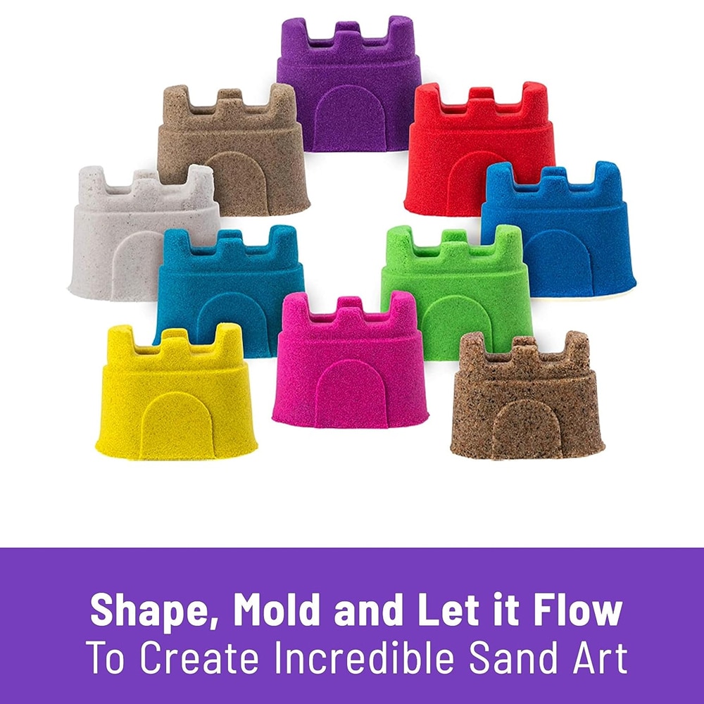 Комплект кинетичен пясък Kinetic Sand Arena 6496679,10 цвята, 10 x 130g, 24 x 18 см - eMAG.bg