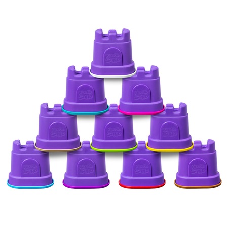 Set 10 culori de nisip kinetic, Kinetic Sand, Arena, 10 x 130g, 24 x 18 cm, Multicolor - eMAG.ro