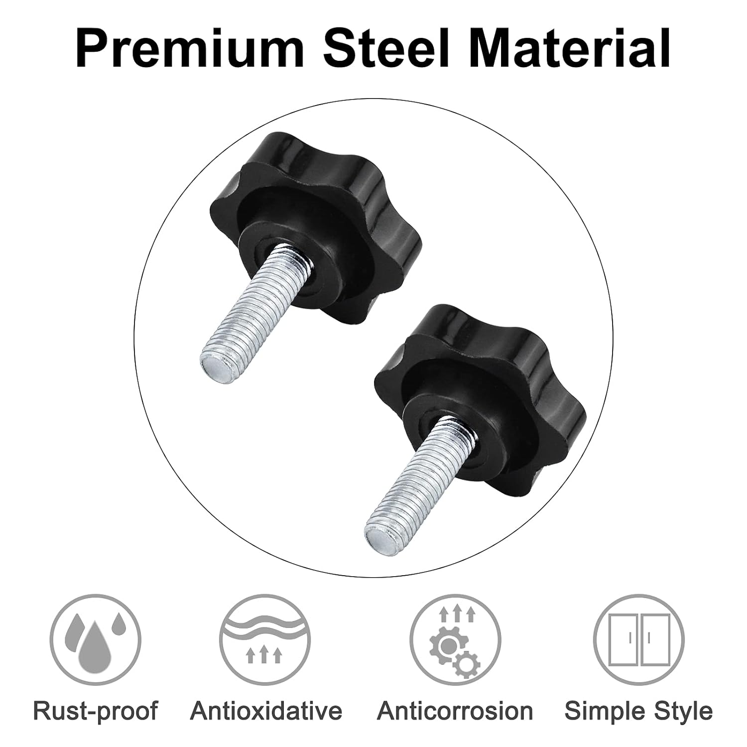 Set 6 suruburi, KkvoGmle, Otel/Plastic, 25mm, Negru/Argintiu - eMAG.ro