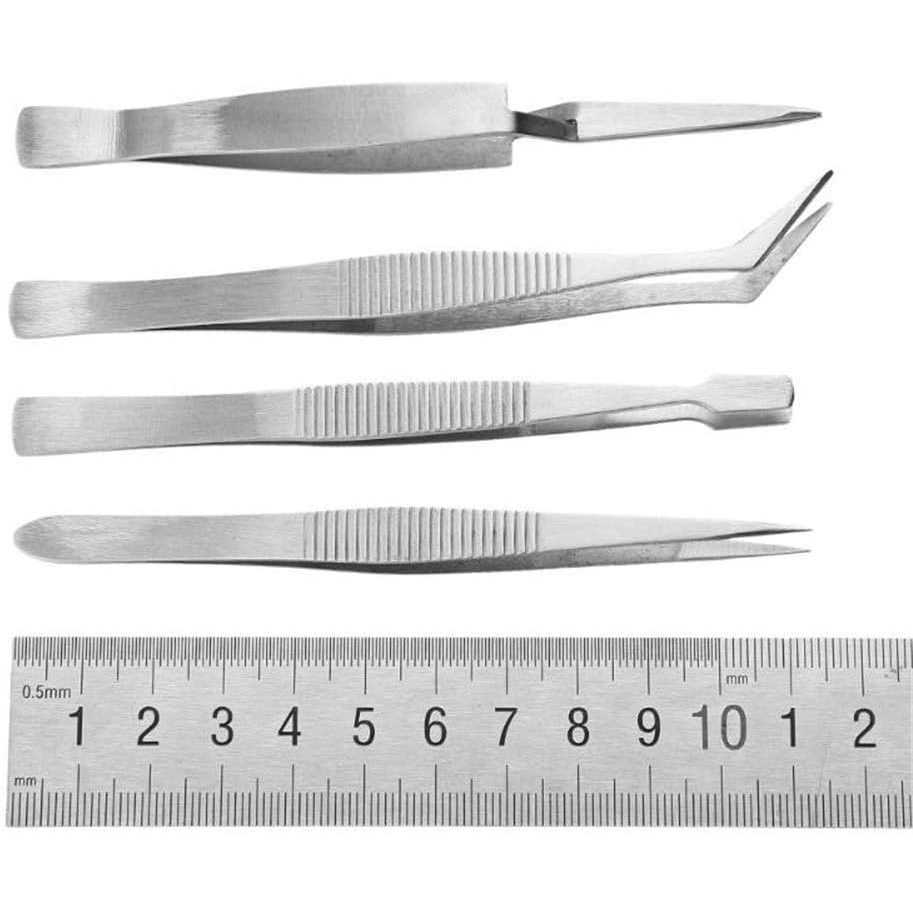 Set 4 pensete profesionale, Sunmostar, Inox, Argintiu - eMAG.ro