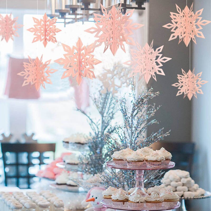 Set 6 fulgi decorativi, Sunmostar, Hartie, Roz - eMAG.ro