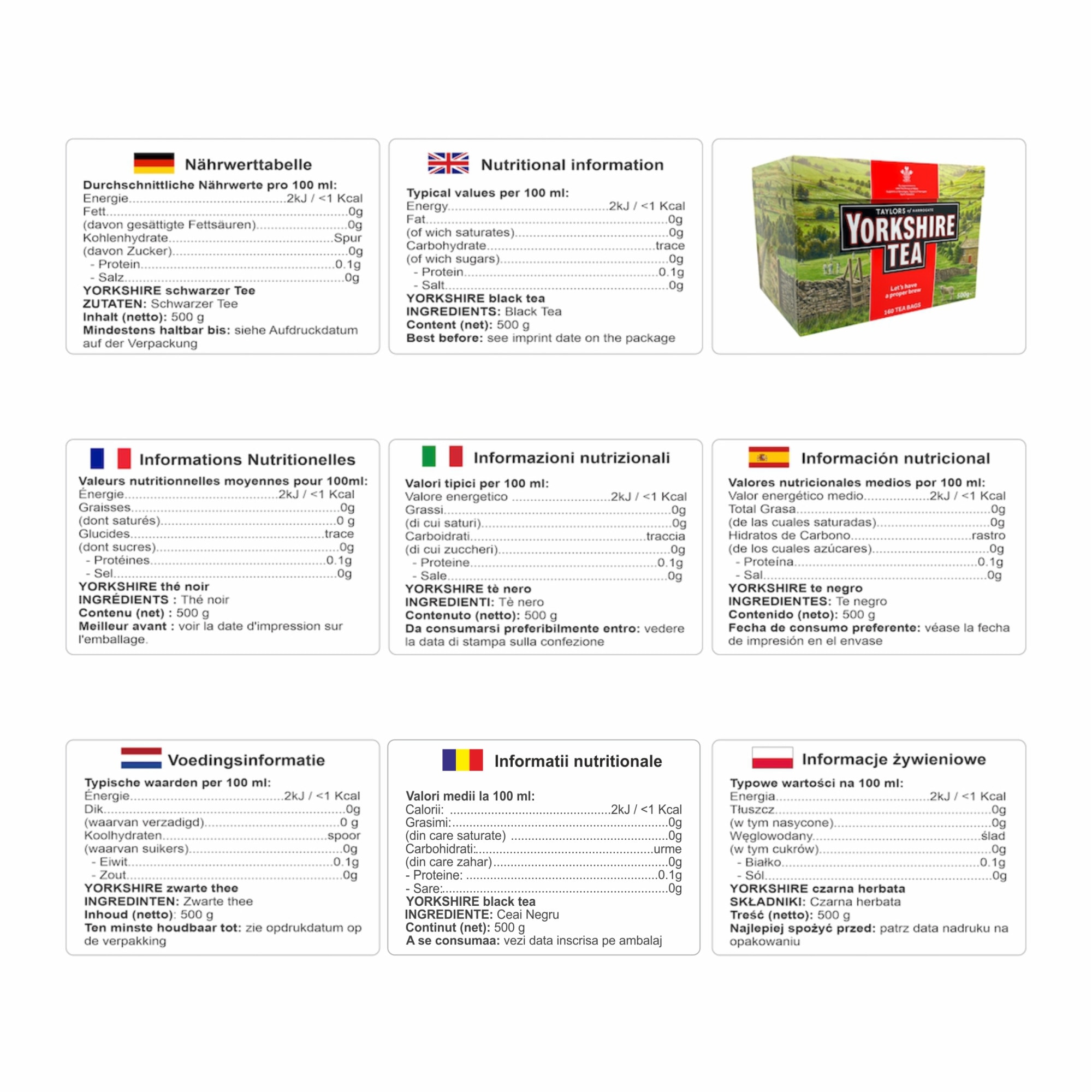 Черен чай Yorkshire Tea Taylors of Harrogate, 2 кутии х 160 сашета ...