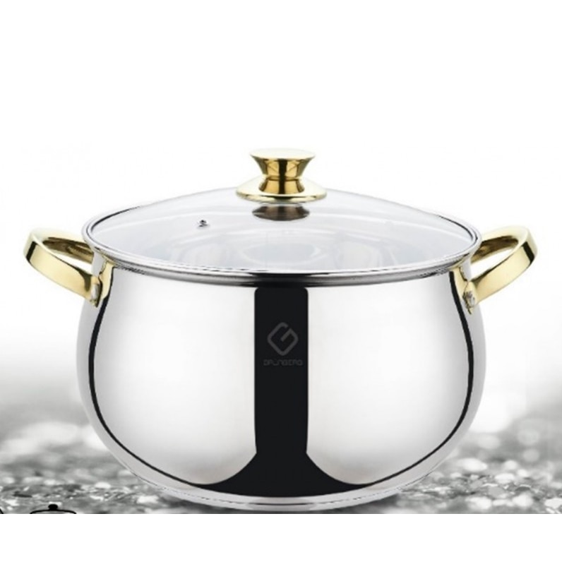 Cratita Inox cu Capac Sticla, 26 cm, 8.5l, Grunberg Gr6826 - eMAG.ro