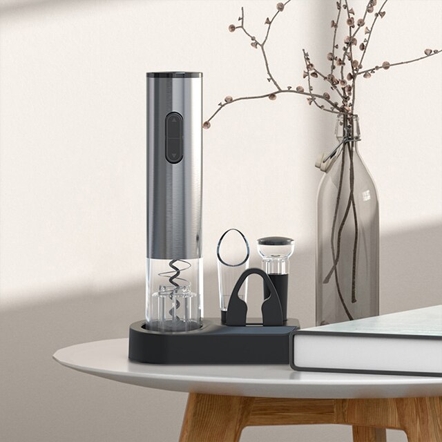 Set desfacator de vin, Tebnaild, Electric, Argintiu/Negru - eMAG.ro