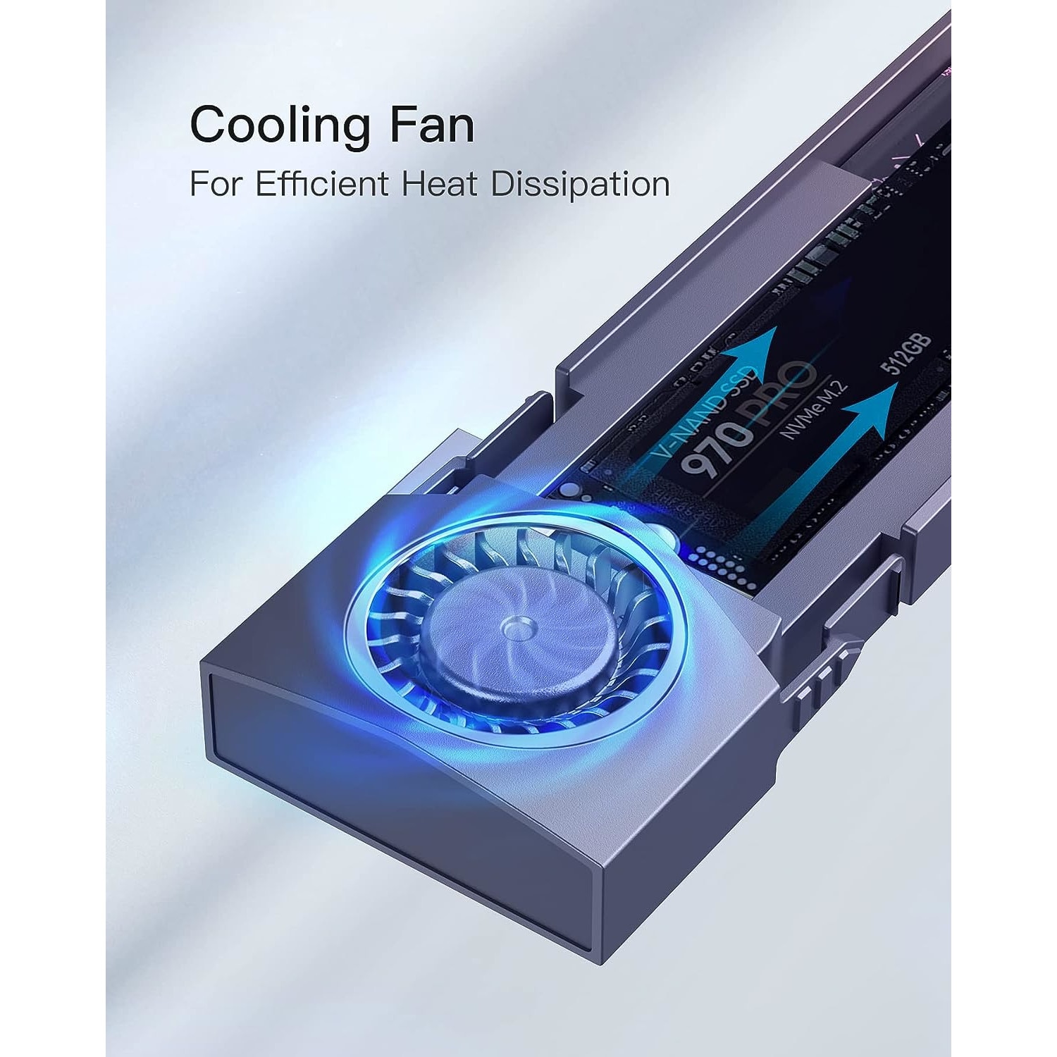 Външен NVMe M2 Rack с разсейване на топлината - Вентилатор USB 3.2 Gen ...