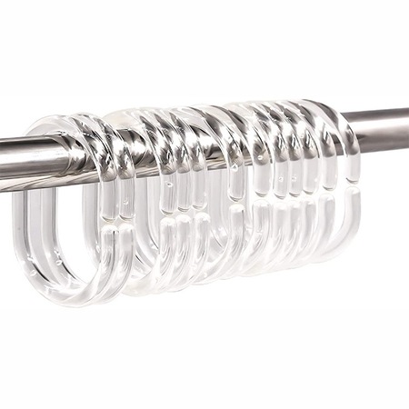 Set 24 Inele pentru perdele de dus, Sunmostar, Plastic, Transparent ...