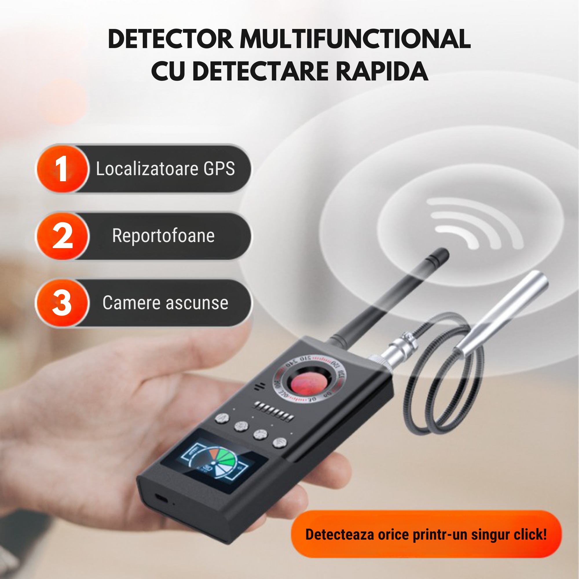 Detector aparate si dispozitive de spionaj multifunctional, model K66 ...