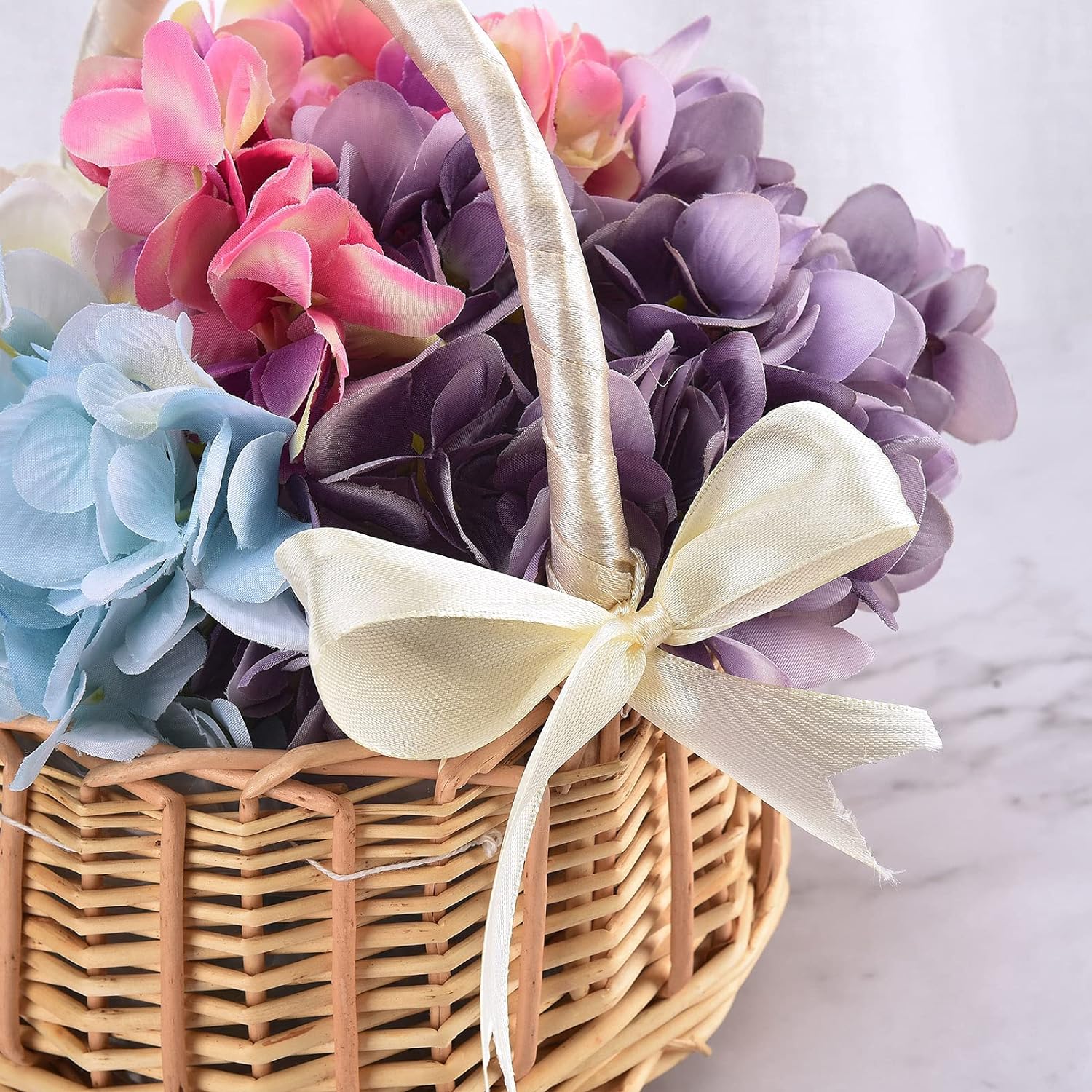 Cos cu flori, Sunmostar, Ratan, 8 x 15 x 19cm, Bej - eMAG.ro