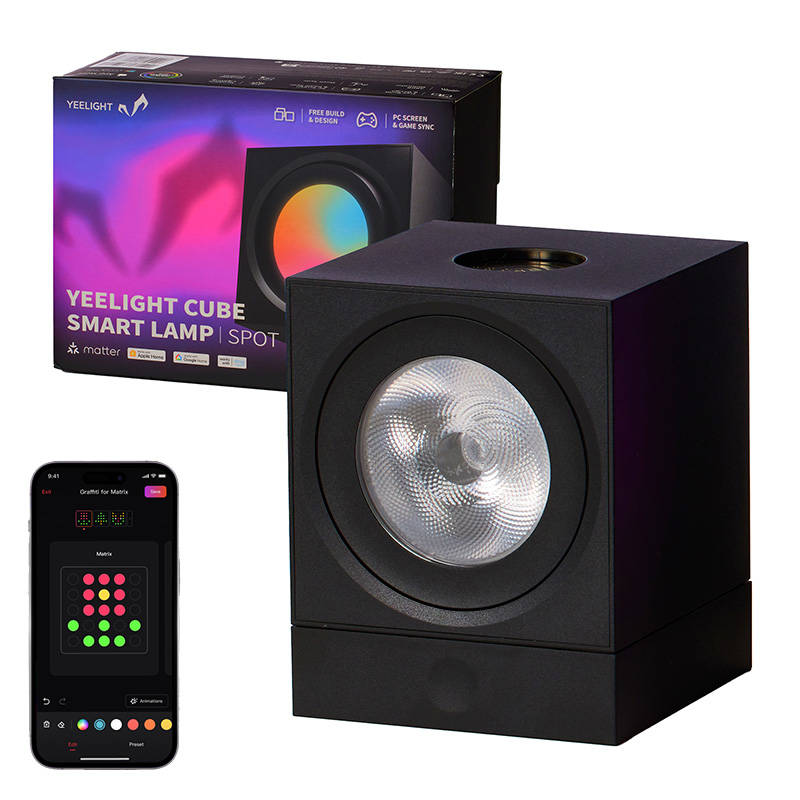 Светлинен панел за игри, Yeelight Smart Cube Light Spot, 75 x 75 x 75 ...