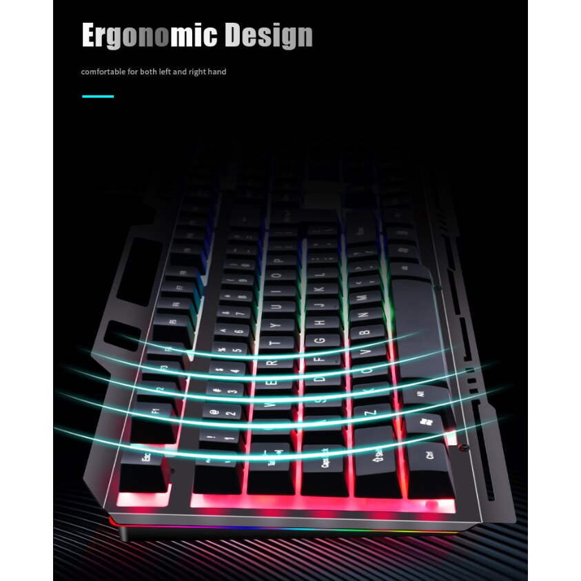 Set tastatura si mouse gaming, RGB, cablu USB 140cm, neagra - eMAG.ro