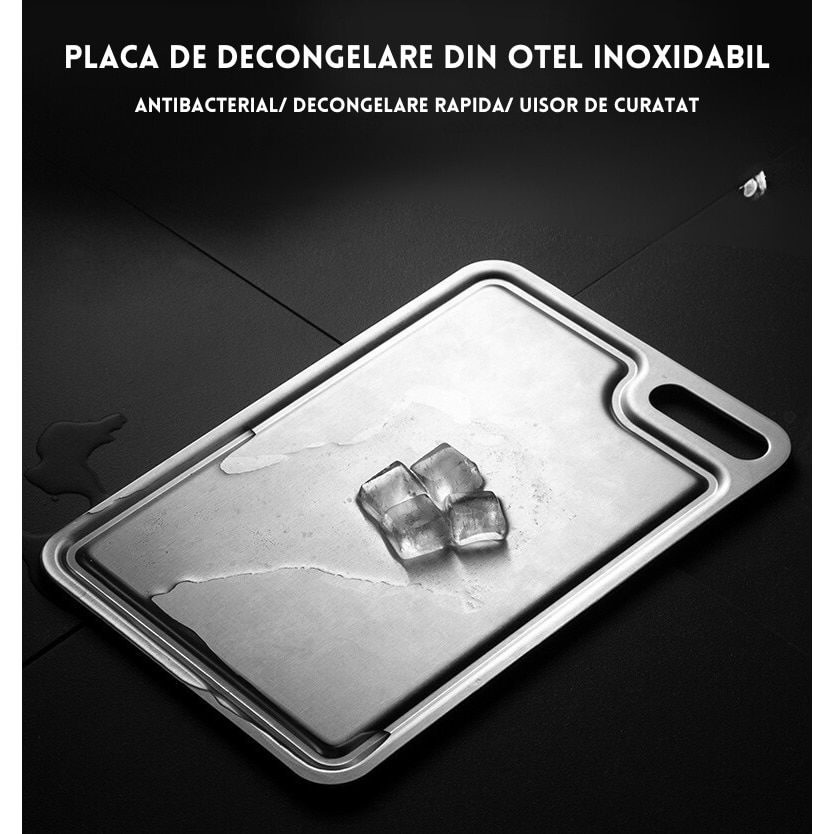 Tocator de Bucatarie Din Otel FOtehniq Board V1 45 cm x 30 cm x 0.3 cm ...