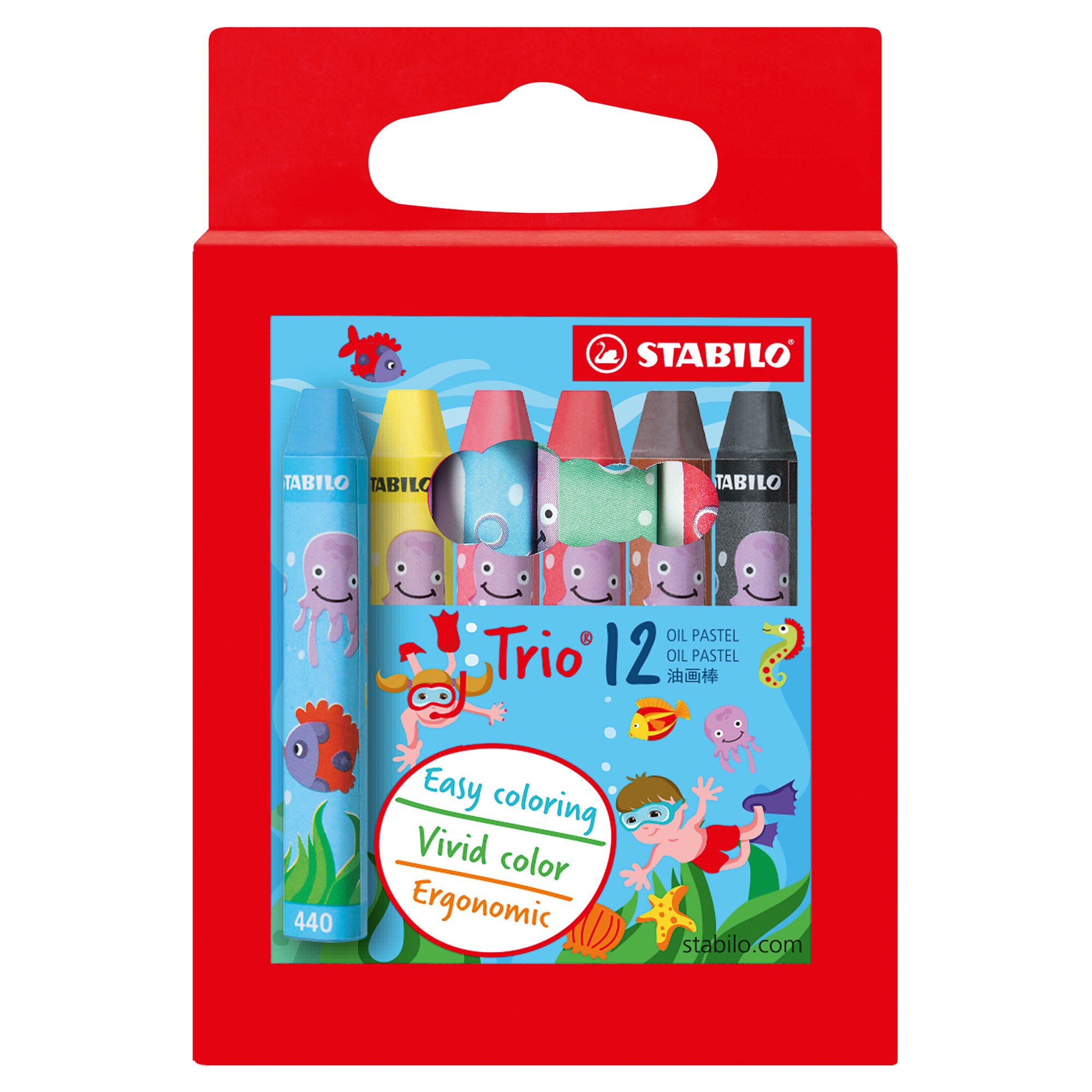 Set pasteluri cu ulei, Stabilo, Trio, 12 culori - eMAG.ro